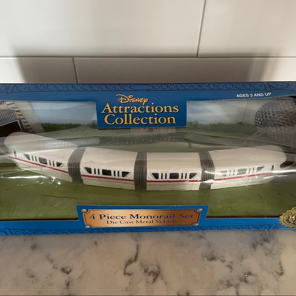 Disney | Toys | New Disney Attractions Collection 4 Piece Monorail Set ...